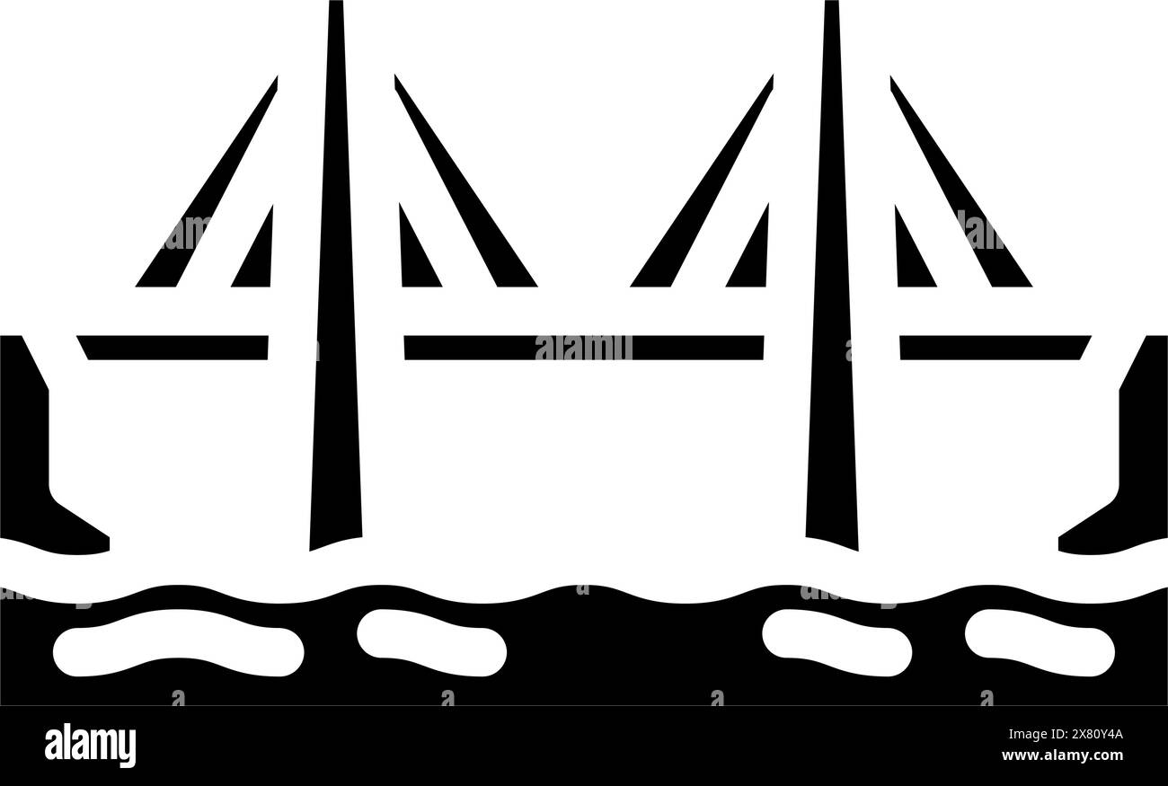 cable-stayed bridge glyph icon vector illustration Stock Vector Image ...