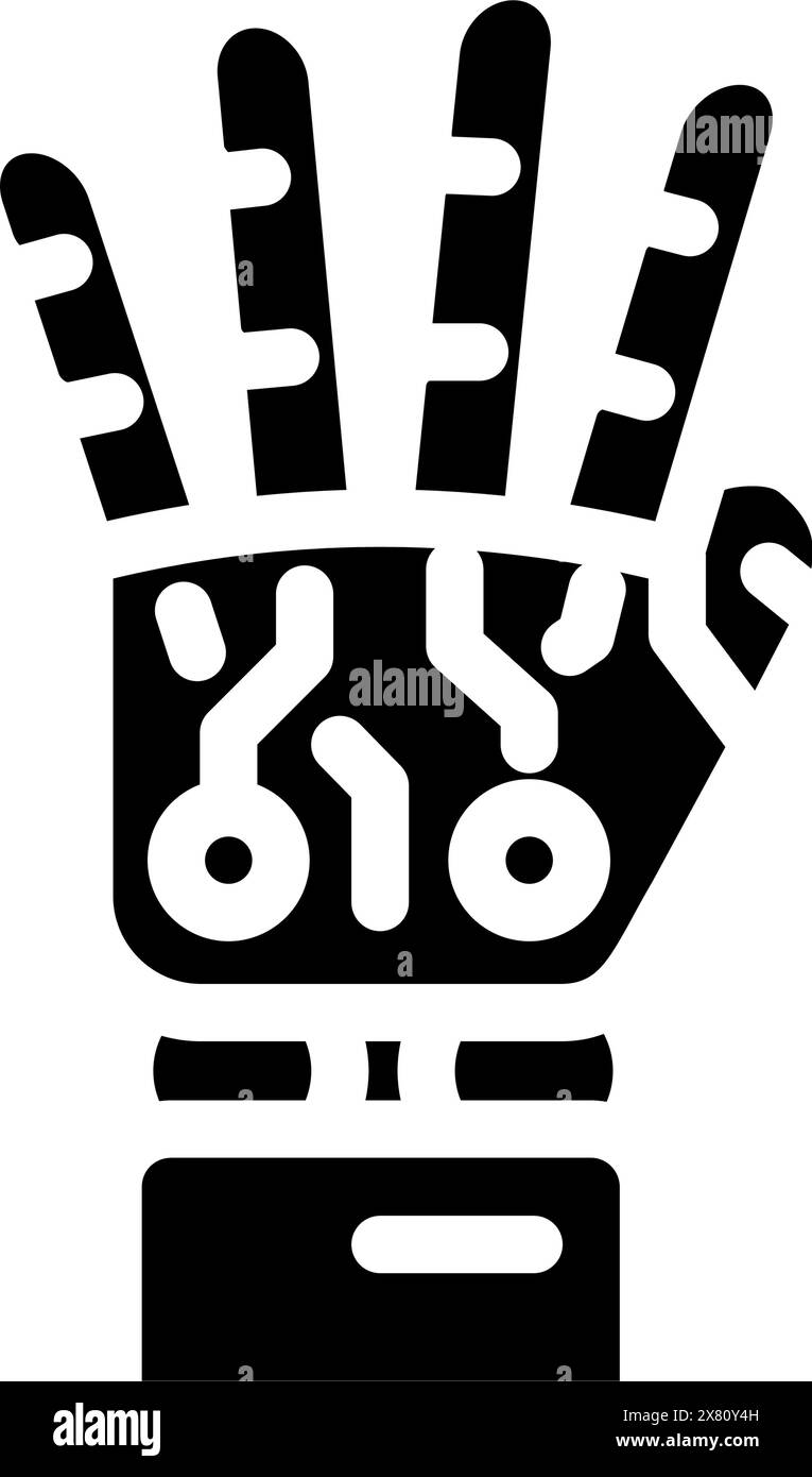 palm robot hand gesture glyph icon vector illustration Stock Vector Image & Art - Alamy