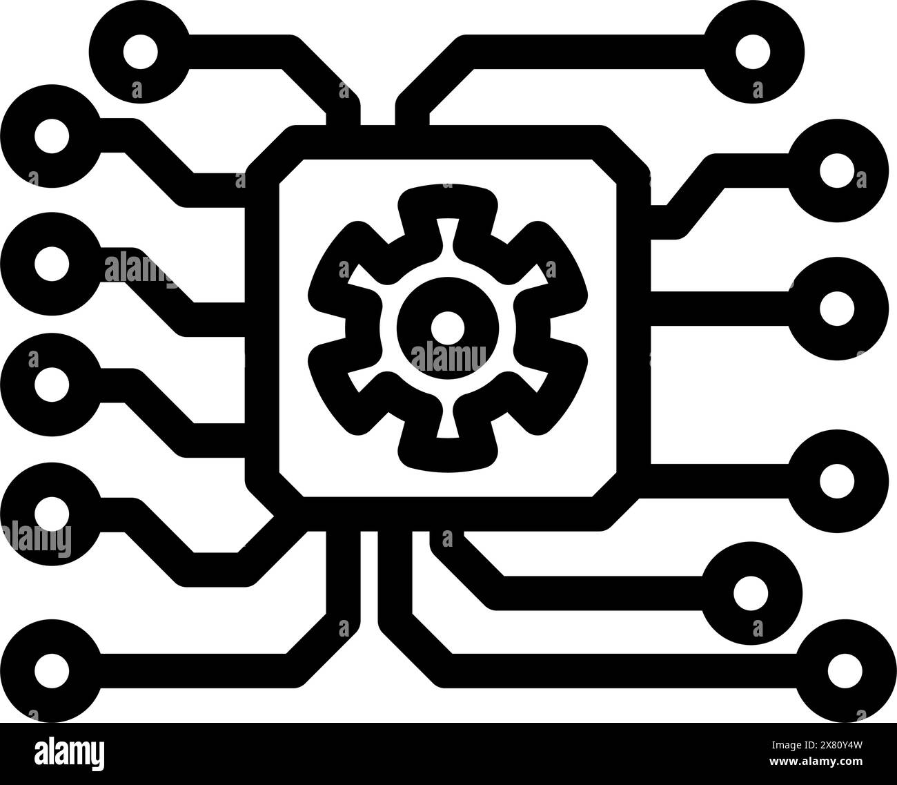 System Integration Analyst Line Icon Vector Illustration Stock Vector