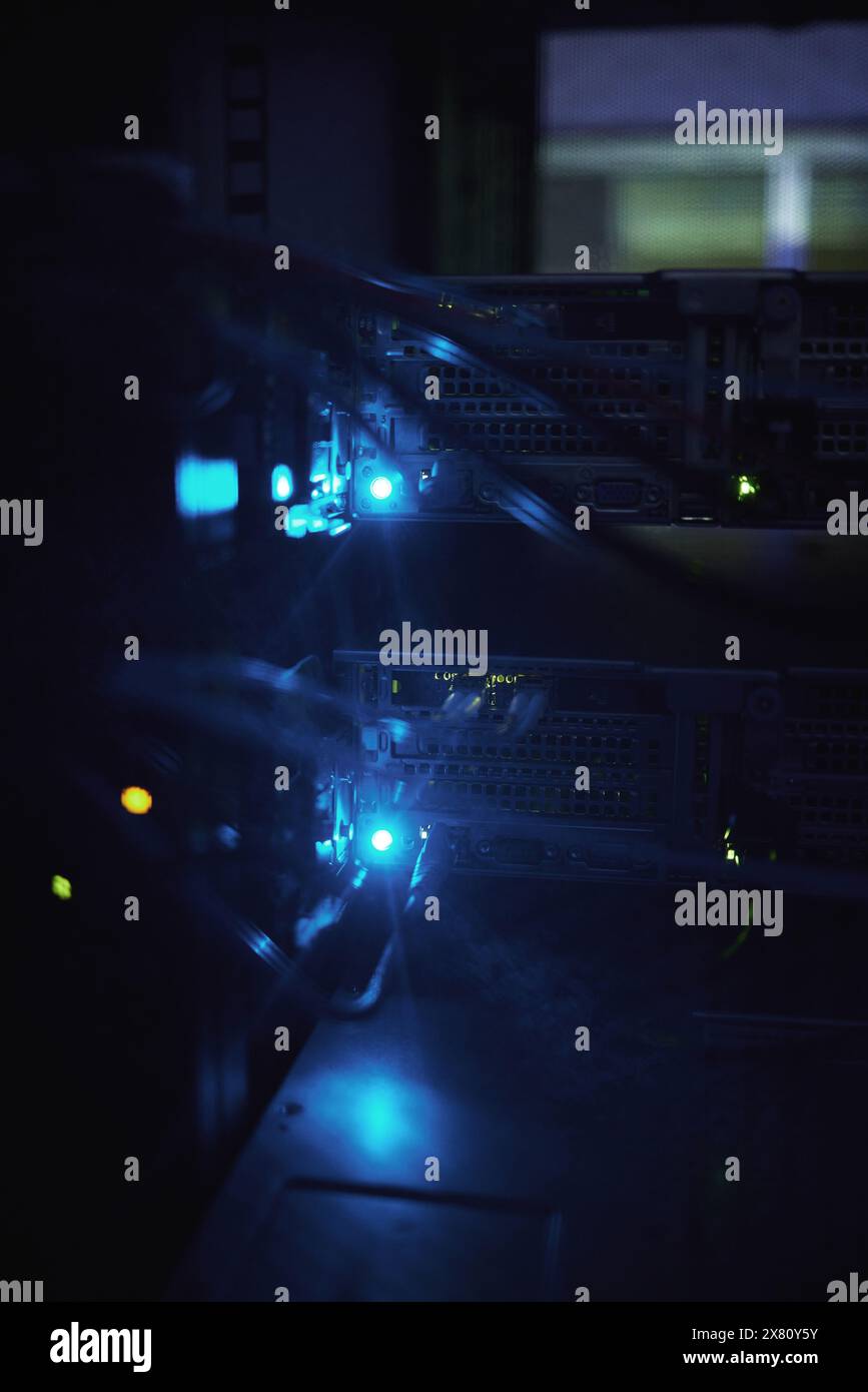 Dark data center, cable and cloud computing hardware for information ...