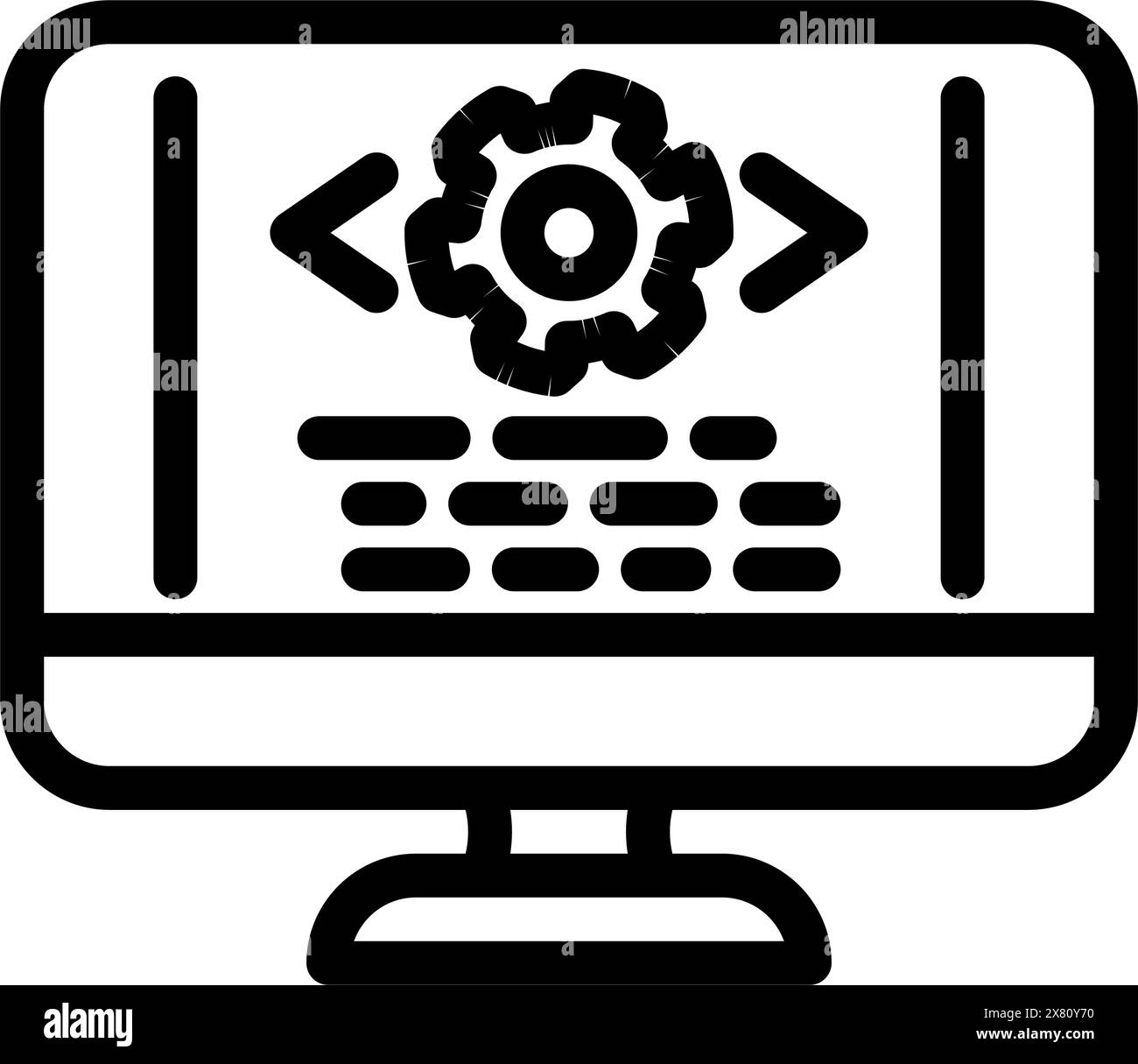 code optimization analyst line icon vector illustration Stock Vector ...