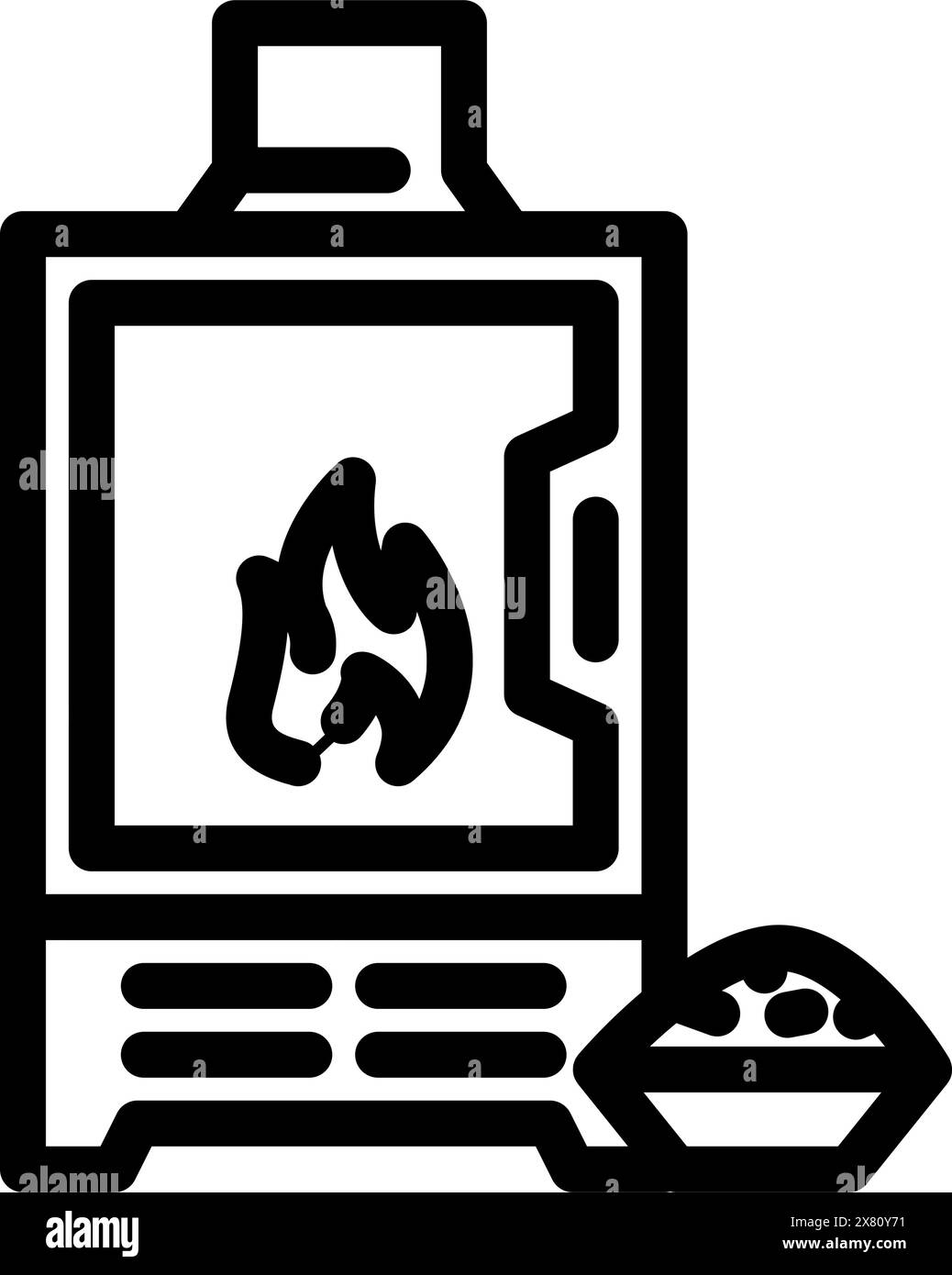 stove wood pellets line icon vector illustration Stock Vector Image ...