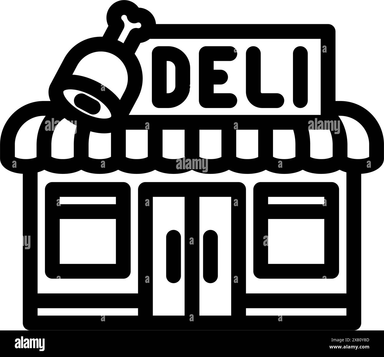 deli street cafe line icon vector illustration Stock Vector Image & Art ...