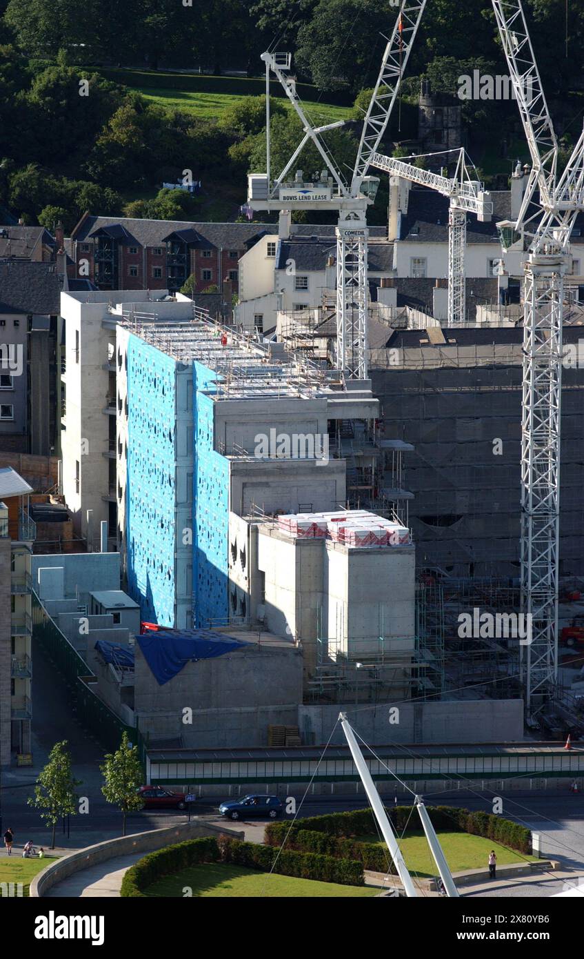 The new Scottish Parliament building under construction at Holyrood ...
