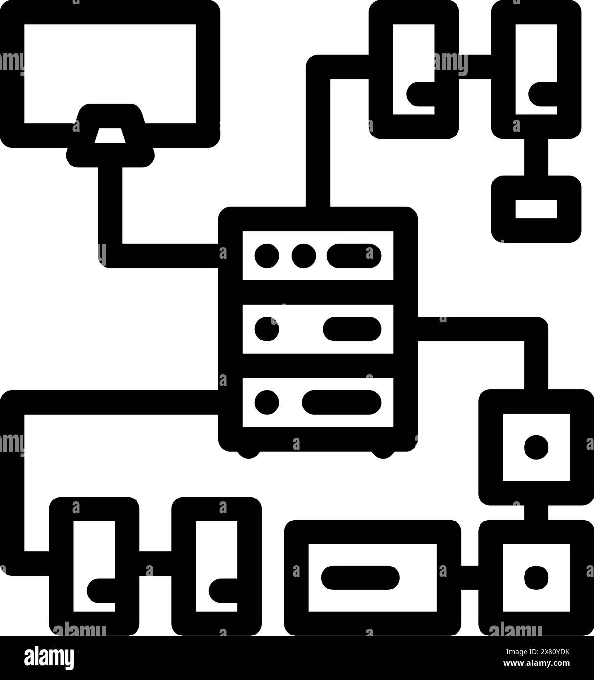 It Architecture Analyst Line Icon Vector Illustration Stock Vector