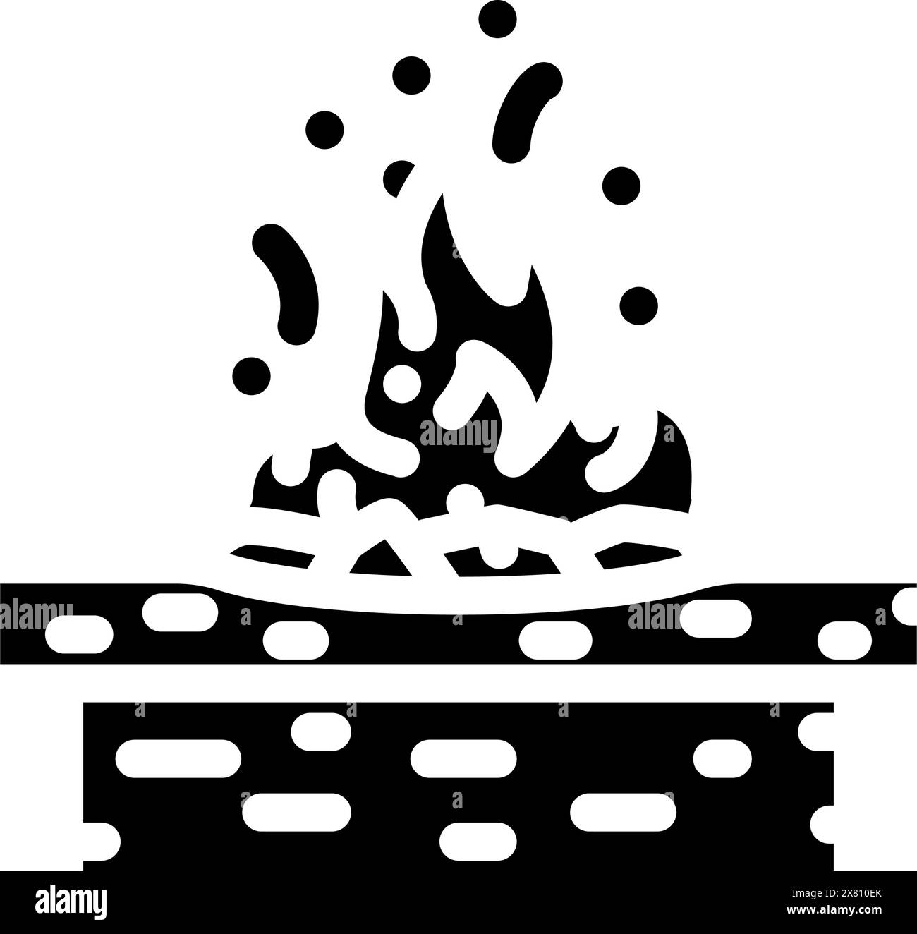 fire pit table outdoor furniture glyph icon vector illustration Stock ...