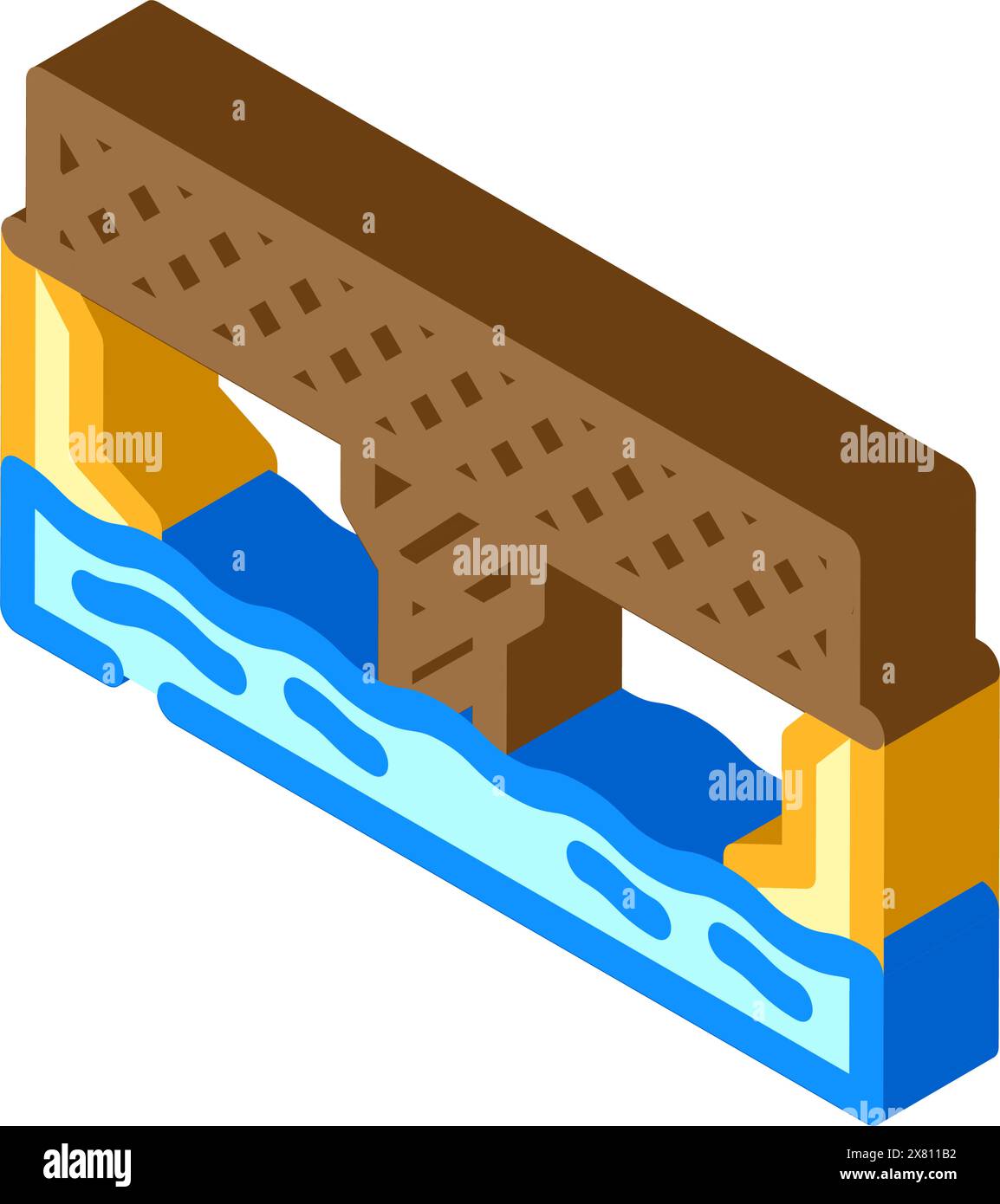 lattice bridge isometric icon vector illustration Stock Vector Image & Art - Alamy
