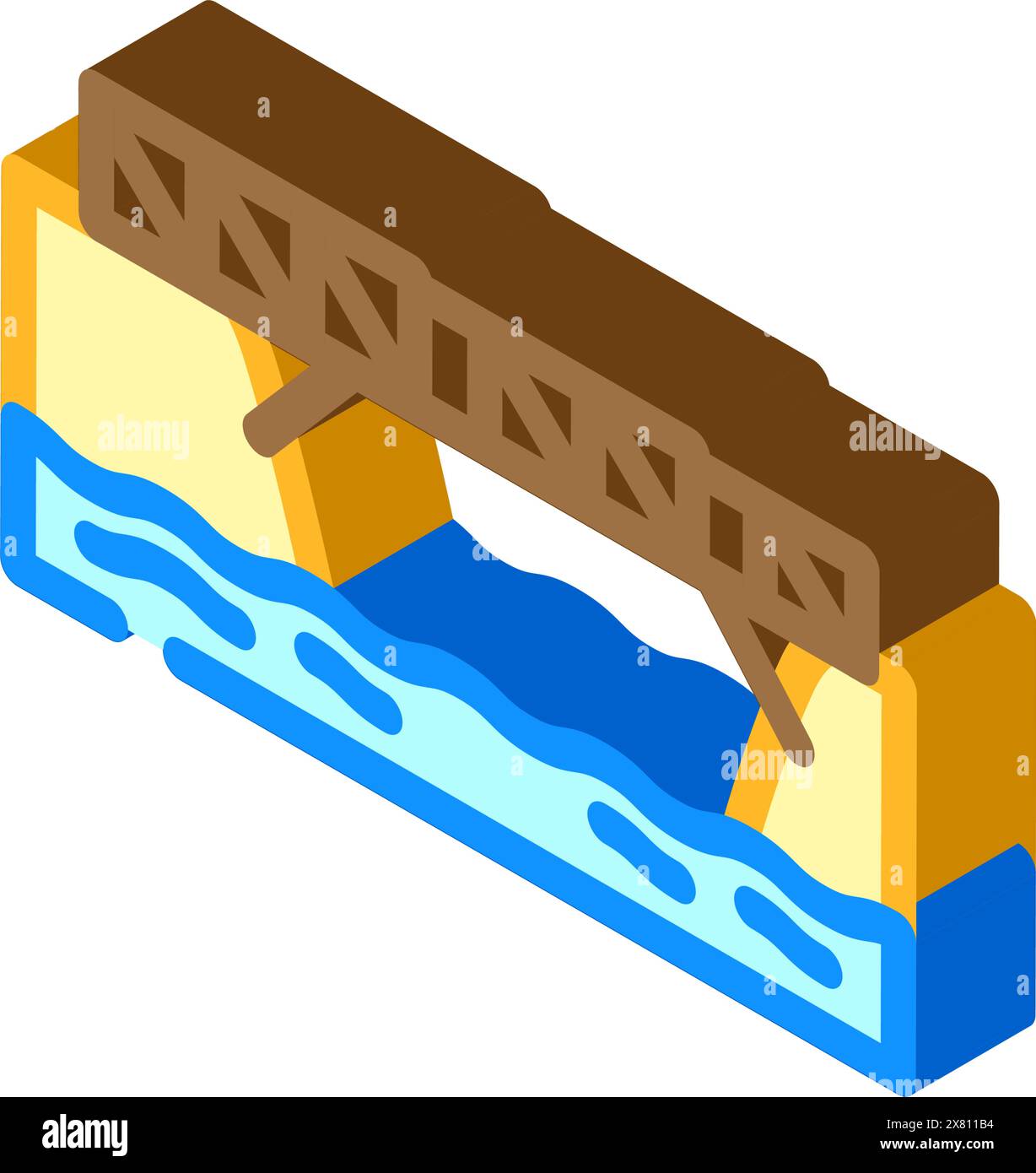 bailey bridge isometric icon vector illustration Stock Vector Image ...