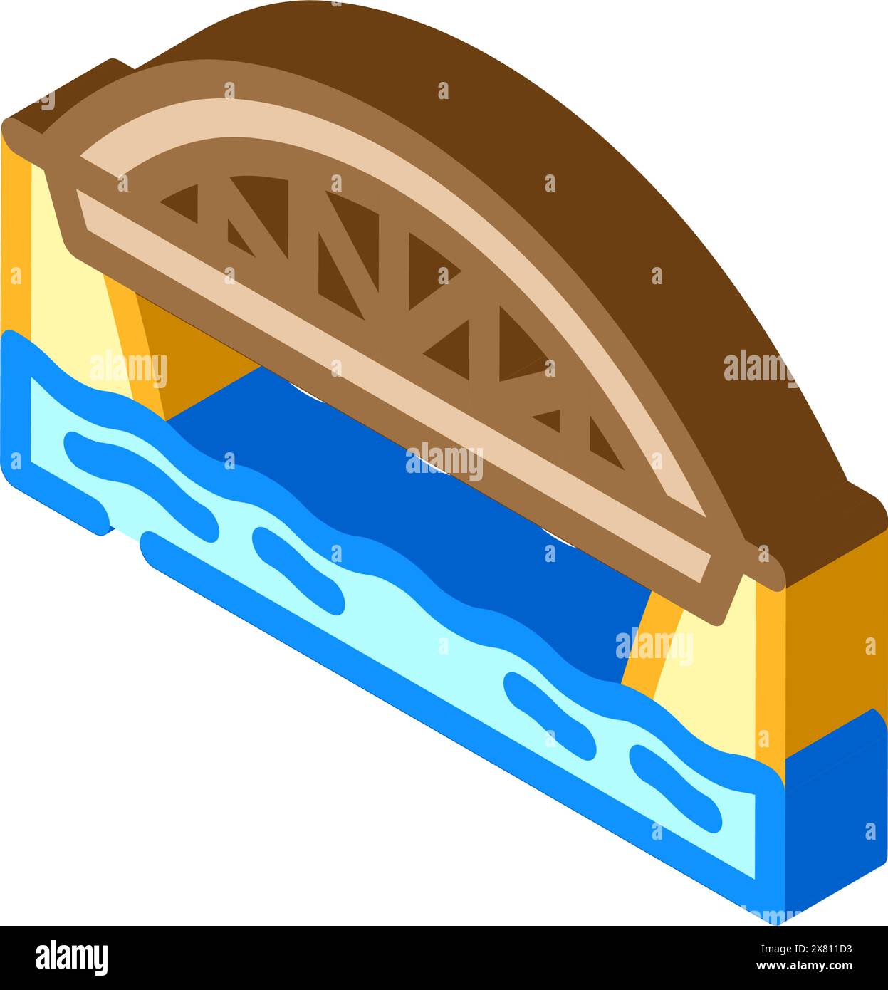bowstring bridge isometric icon vector illustration Stock Vector Image ...