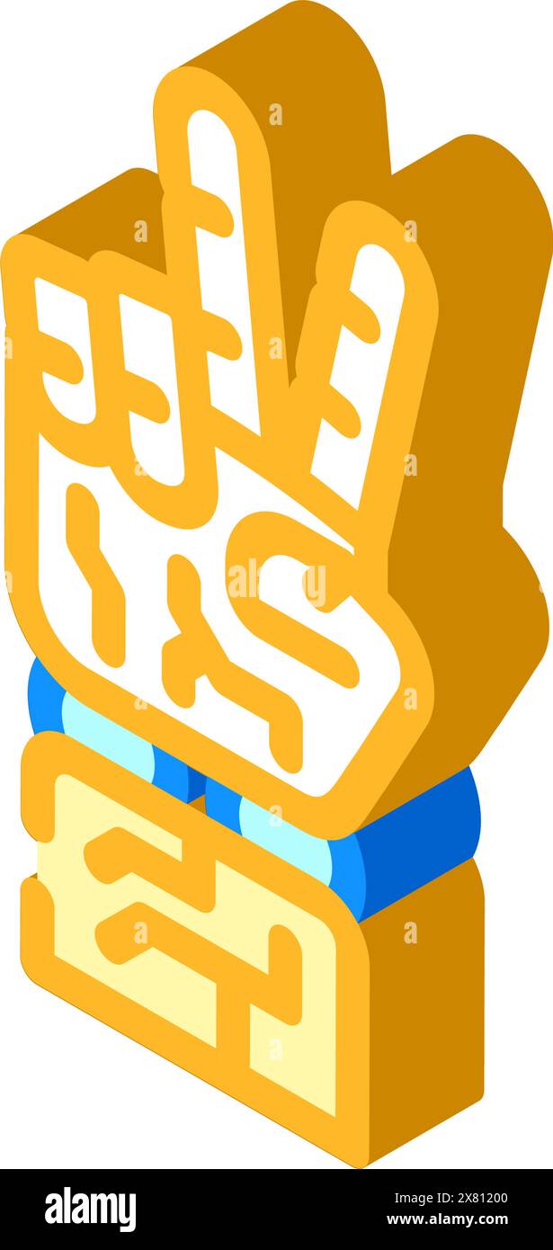 peace robot hand gesture isometric icon vector illustration Stock ...