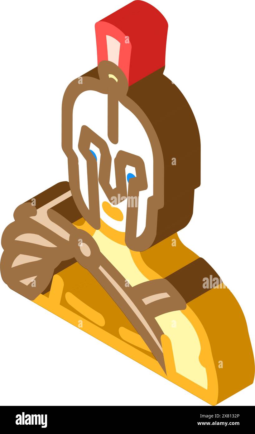 gladiator ancient soldier isometric icon vector illustration Stock ...