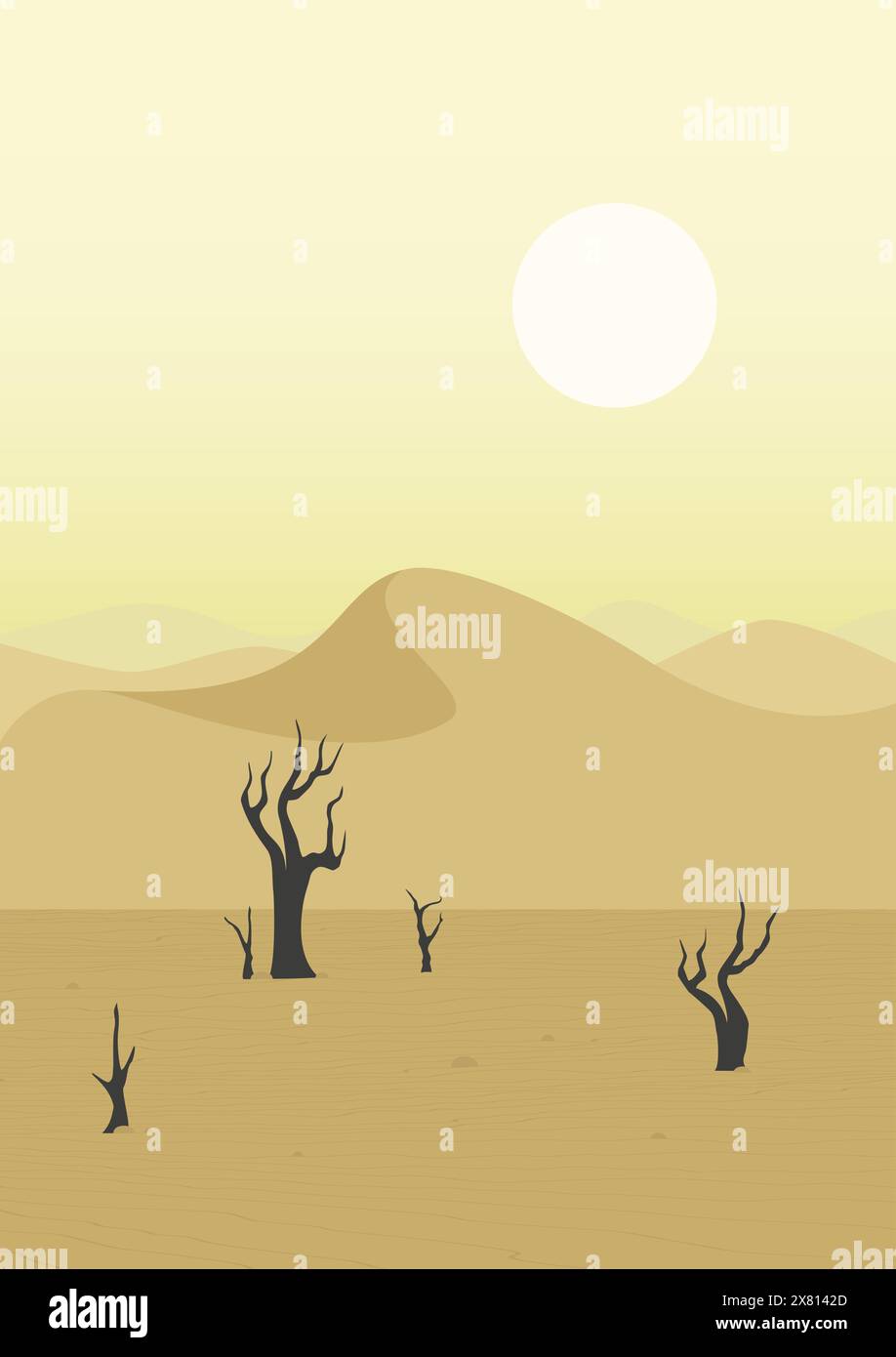 Dead trees panorama Stock Vector Images - Alamy