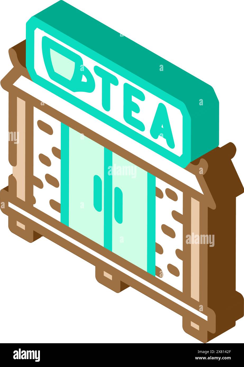 tea house street cafe isometric icon vector illustration Stock Vector ...