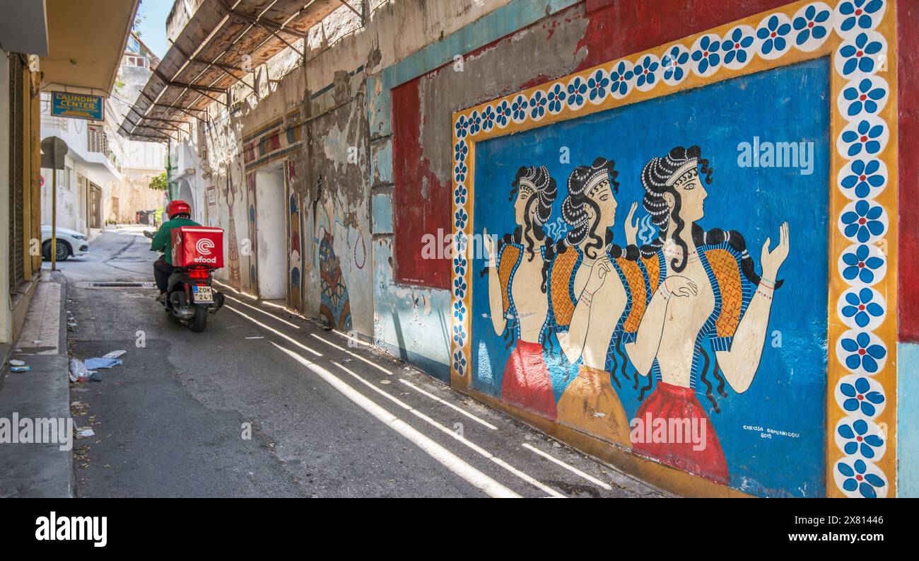 Ladies in Blue fresco, inspired by original displayed at Heraklion ...