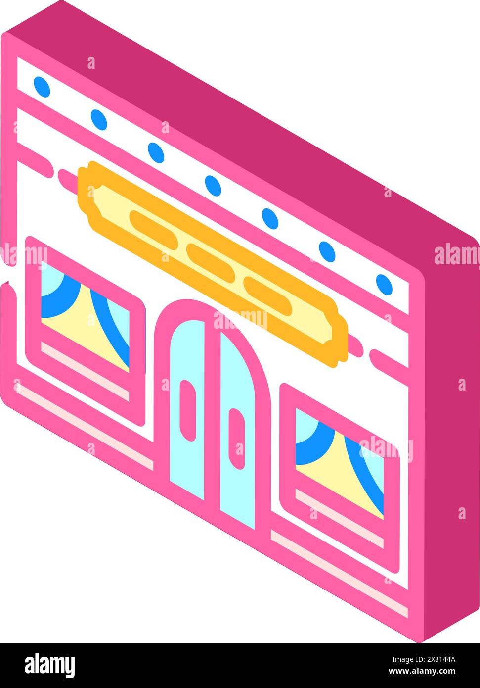 retro cafe street isometric icon vector illustration Stock Vector Image ...