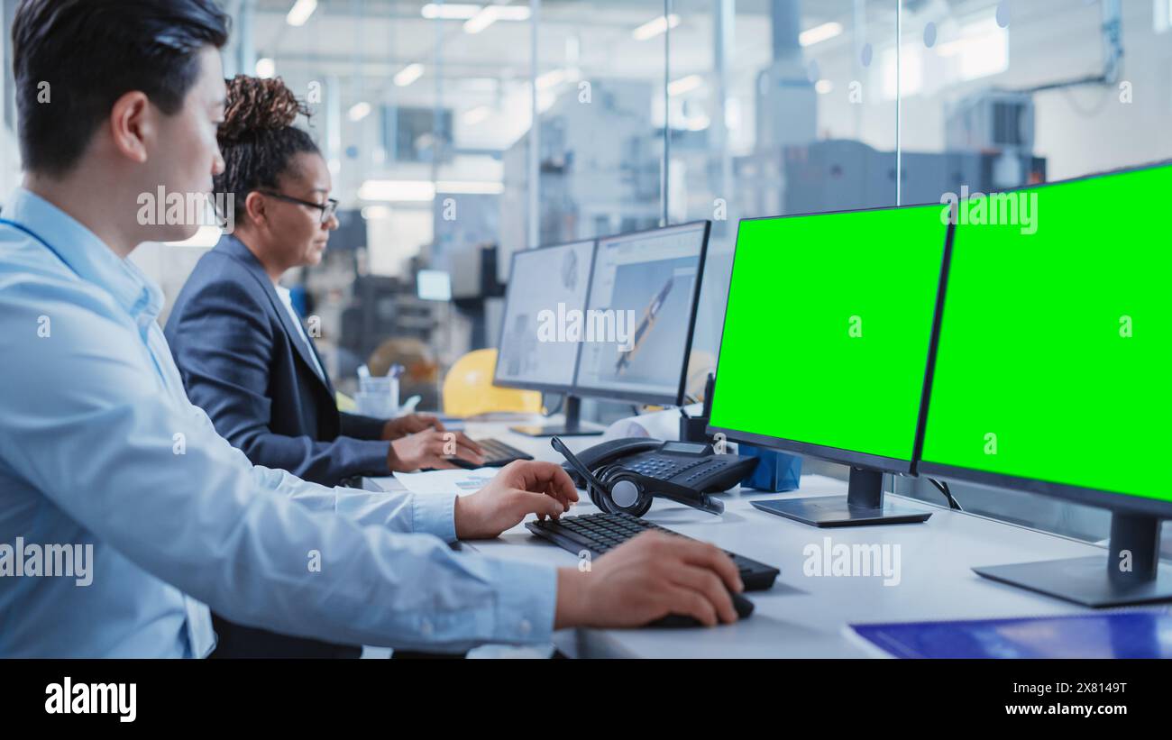 Factory Office: Industrial Engineers Drafting Equipment 3D Layouts of a ...