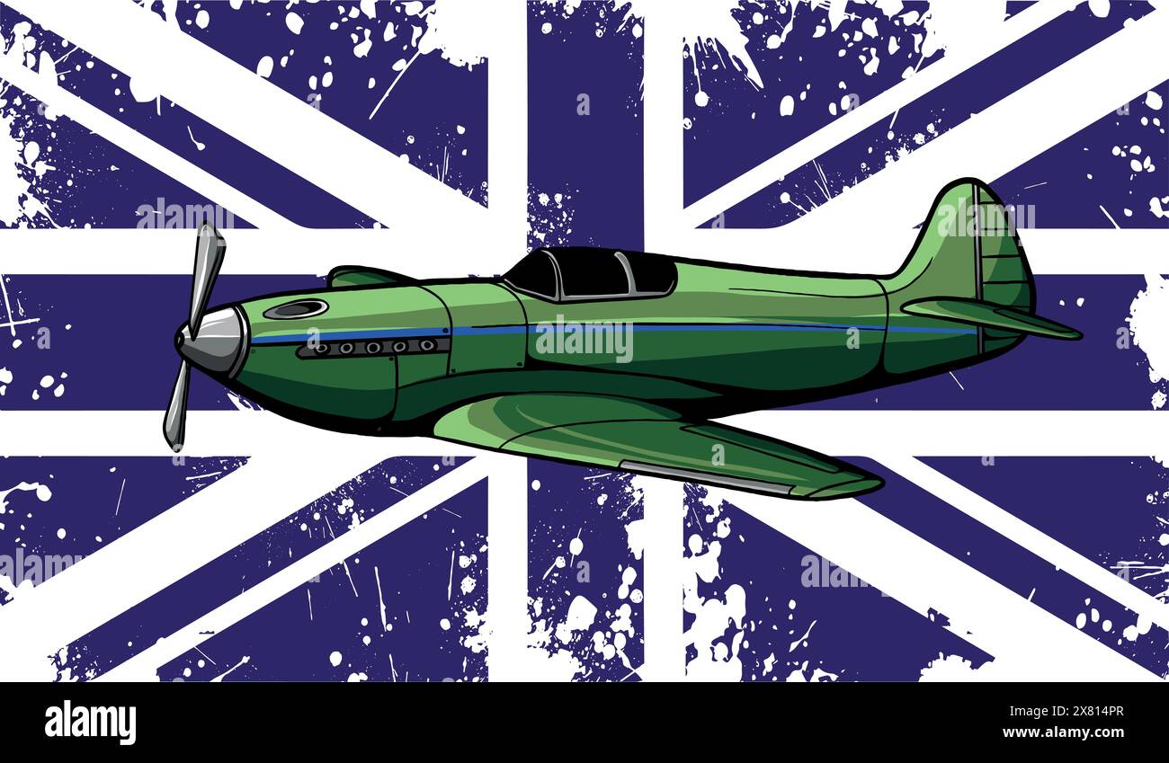 Vector illustration of old fighter plane design Stock Vector Image ...