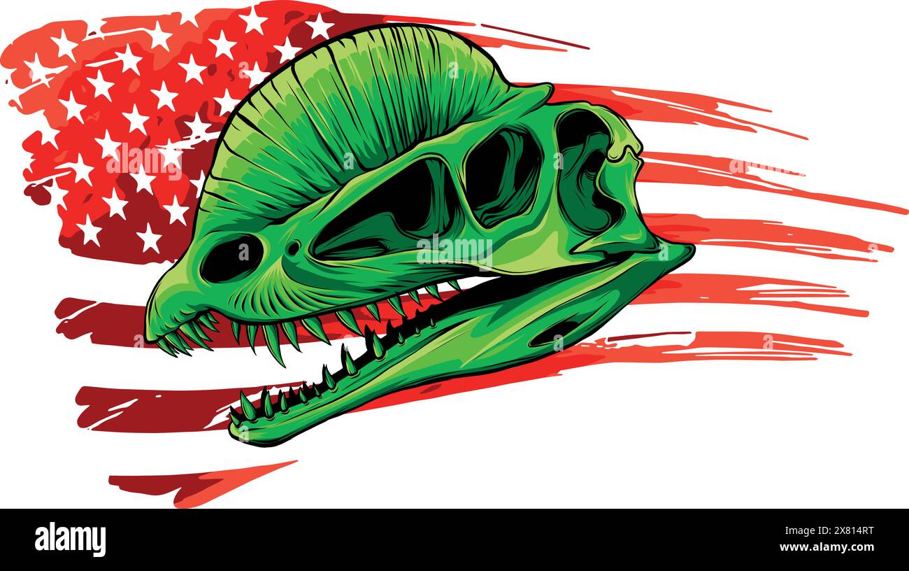 skull of dilophosaurus dinosaur vector illustration design Stock Vector Image & Art - Alamy