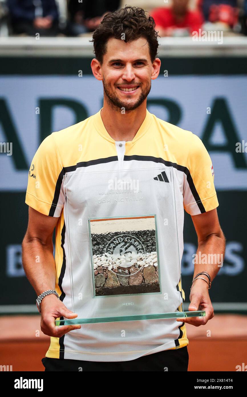Ceremony in honor of Dominic THIEM of Austria during third qualifying ...