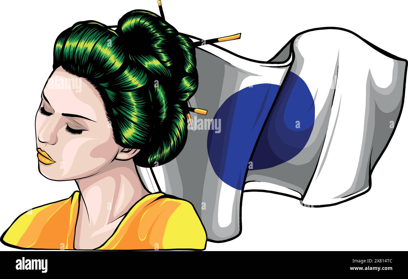 asian head woman Geisha vector illustration design Stock Vector Image ...