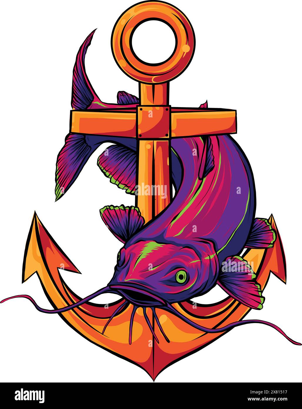 Cartoon of colored catfish vector illustration design Stock Vector ...