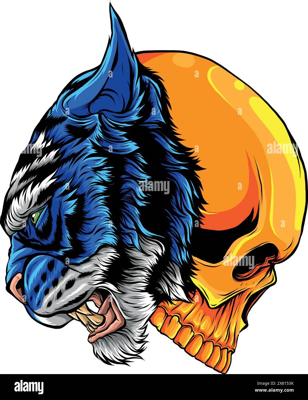 Tiger head in detailed style hi-res stock photography and images - Alamy