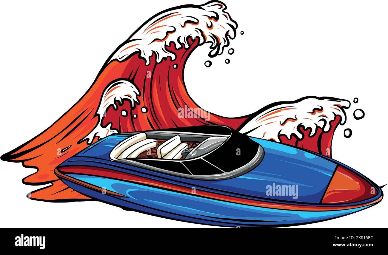 illustration of Speedboat flat vector isolated design Stock Vector ...