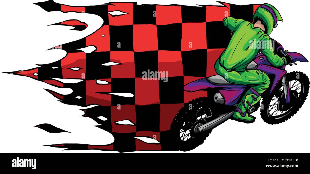 vector motocross rider ride the motocross bike Stock Vector Image & Art ...