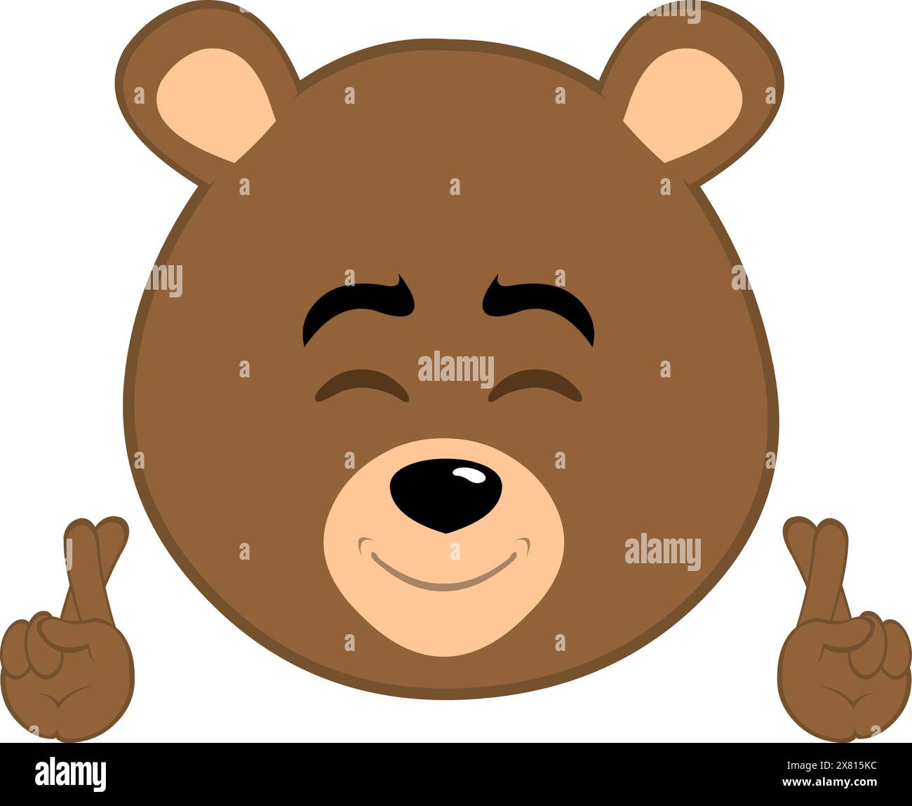 vector illustration face brown bear grizzly cartoon, crossing the ...