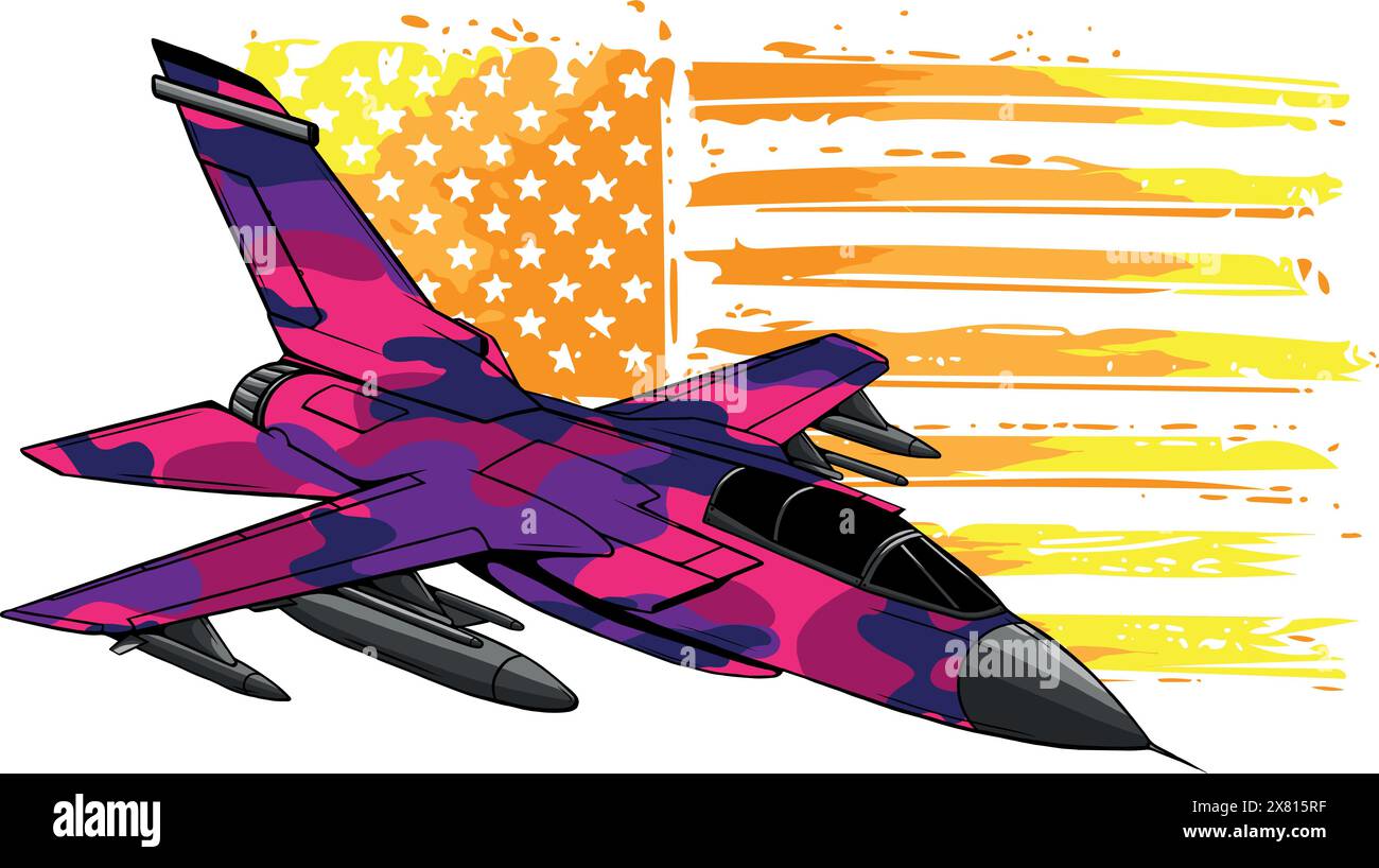 Vector illustration of Cartoon Military Jet Fighter Plane Stock Vector ...