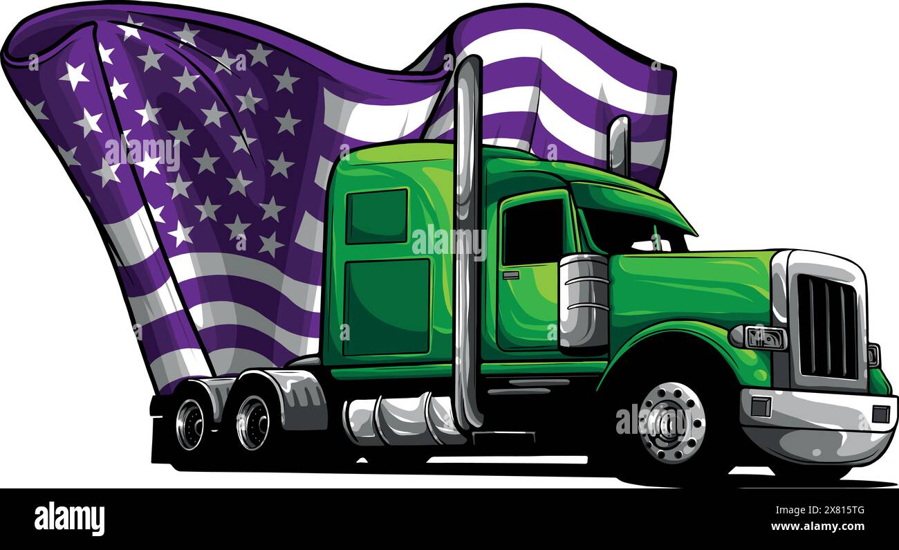 draw semi truck vehicle vector illustration design Stock Vector Image ...