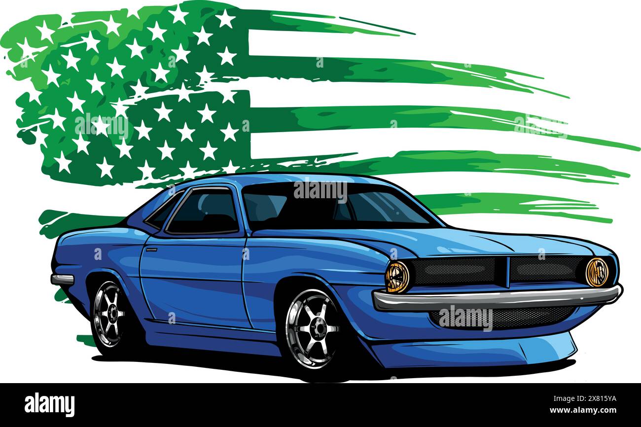 hand draw of Muscle car vector illustration design Stock Vector Image ...