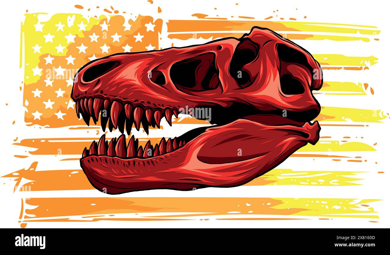 skull of dinosaur tyrannosaurus rex. vector illustration design Stock ...