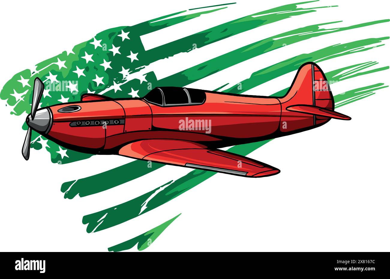 Vector illustration of old fighter plane design Stock Vector Image ...