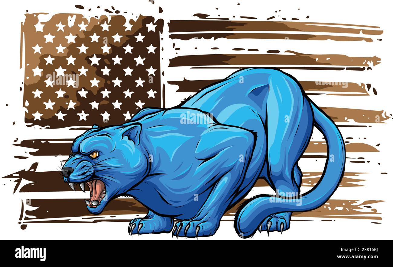 draw colorful feline cougar. vector illustration design Stock Vector ...
