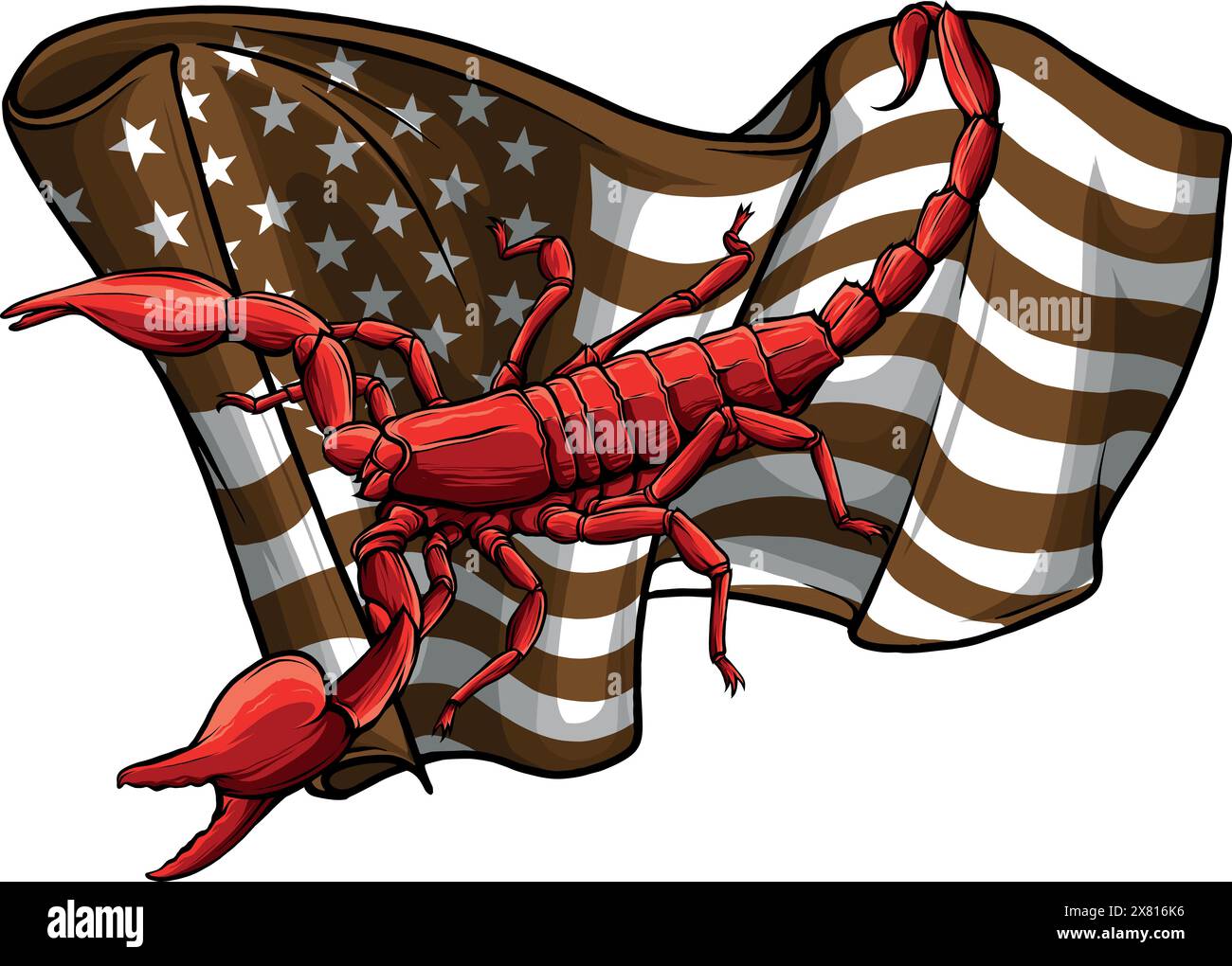 draw colored animal scorpion vector illustration design Stock Vector ...