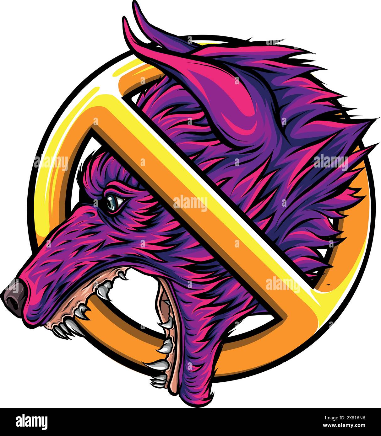 colored wolf head mascotn vector illustration design Stock Vector Image ...