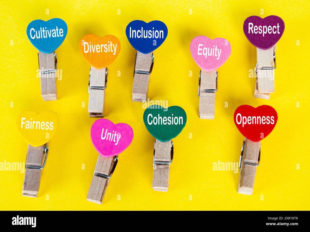 Cultivating respect of diversity and inclusion words on heart shape on ...
