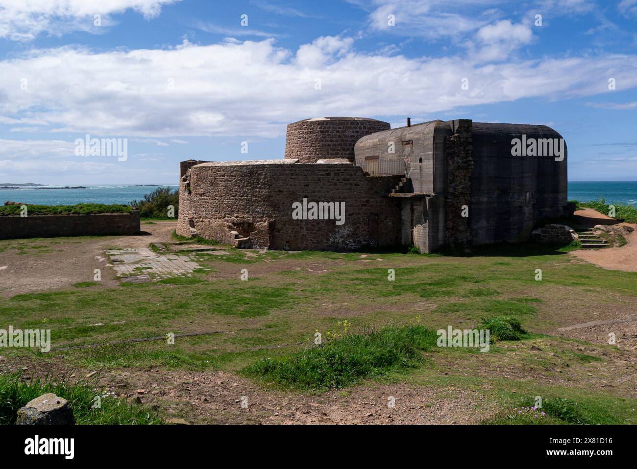 Fort Hommet fortification on Vazon Bay headland in Castel Guernsey ...