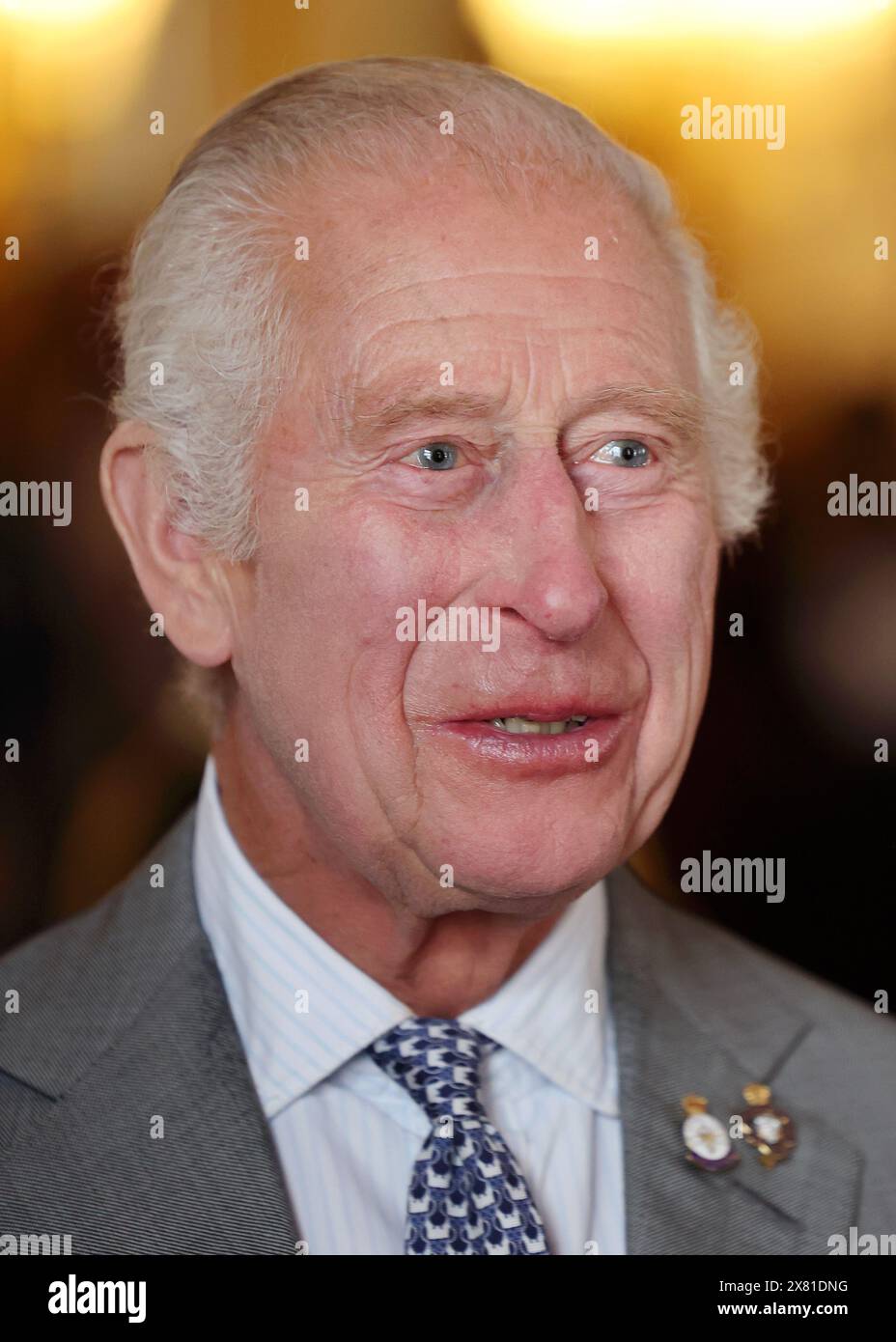 King Charles III during a reception for Prince's Trust Award 2024 ...