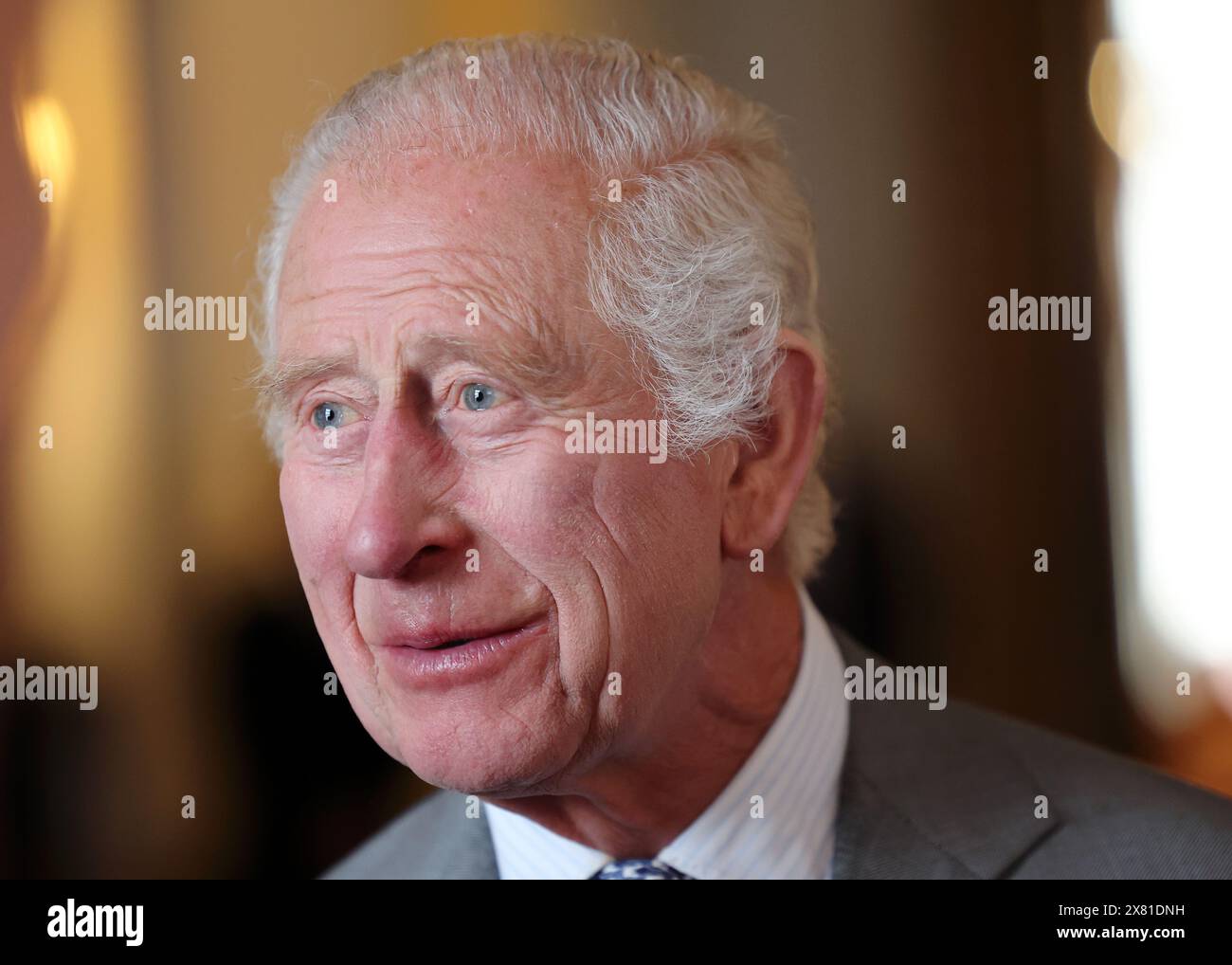 King Charles III during a reception for Prince's Trust Award 2024 ...