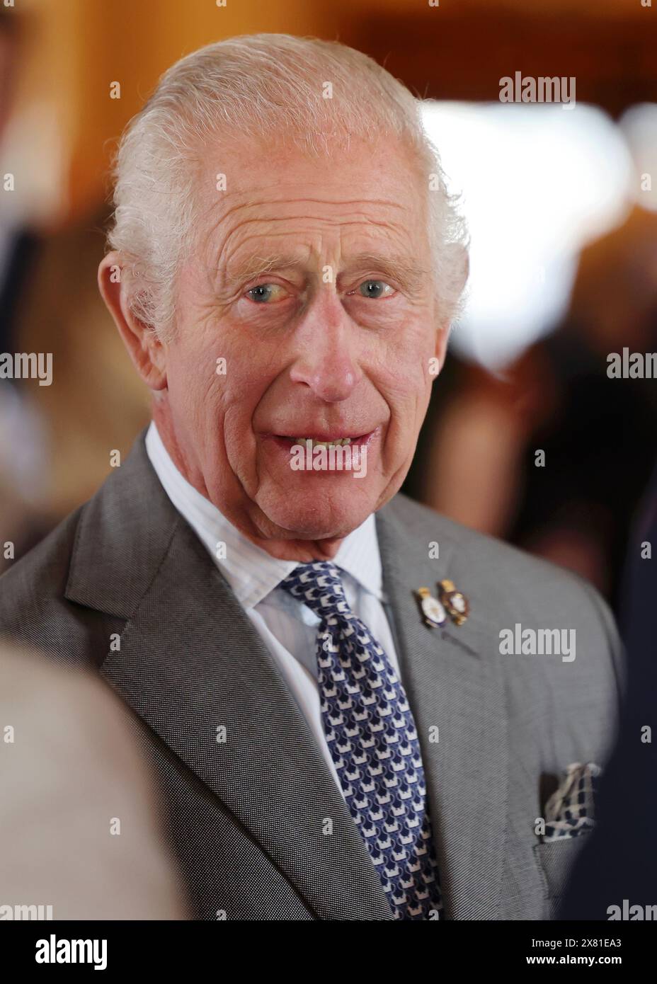 King Charles III during a reception for Prince's Trust Award 2024 ...