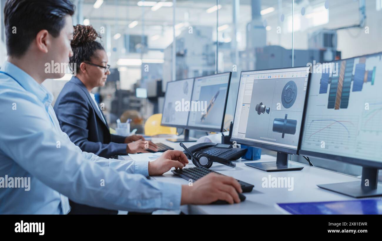 Factory Office Design Agency: Industrial Engineers Drafting Equipment ...