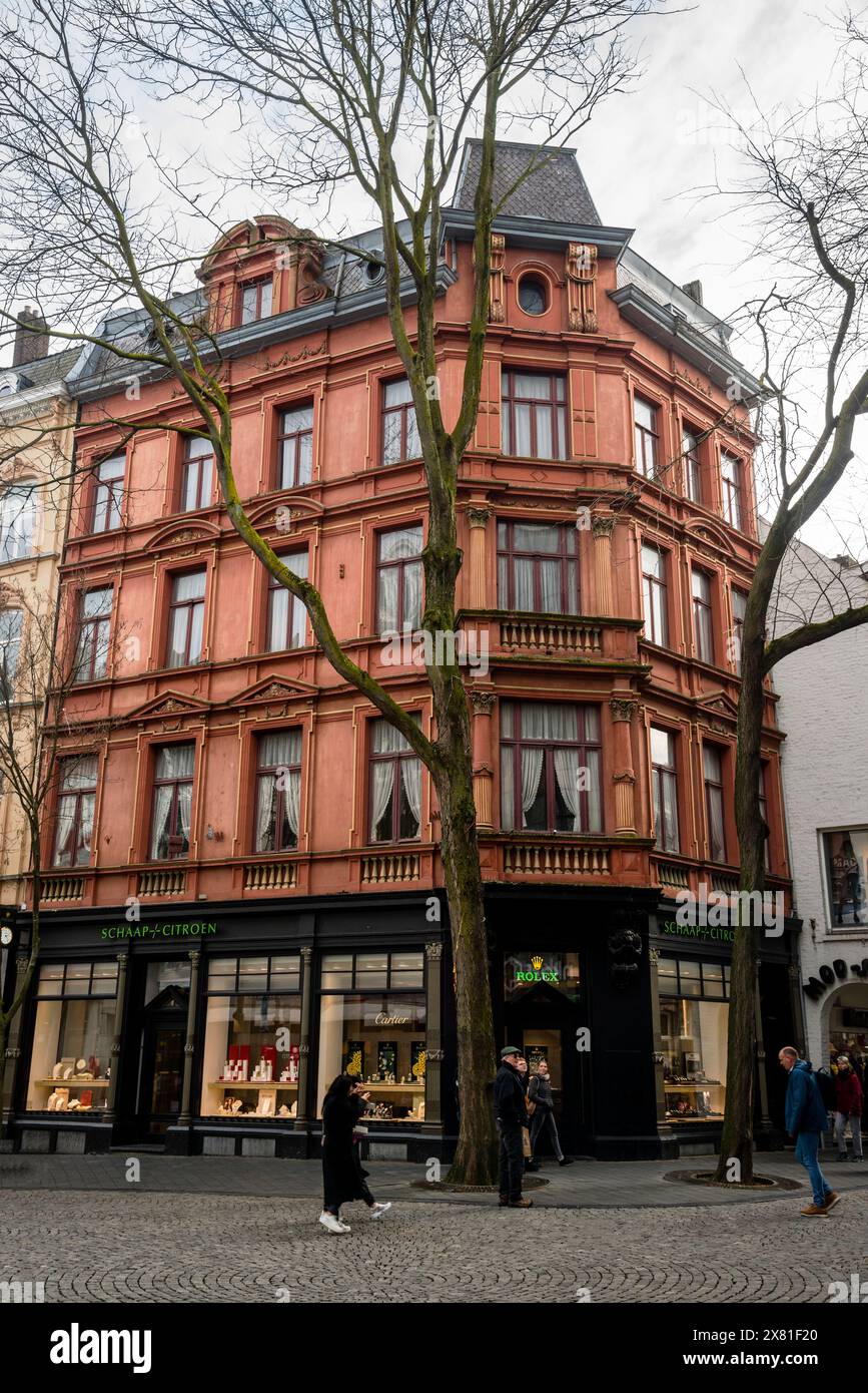 Corner building with faux balcony and blind balustrade in Maastricht ...
