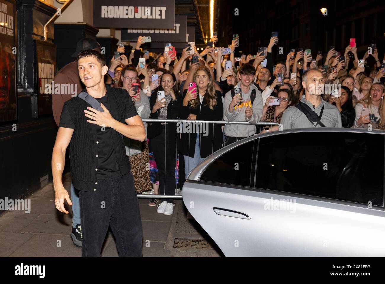 Tom Holland mania, outside the Duke of York Theatre's Romeo and Juliet ...