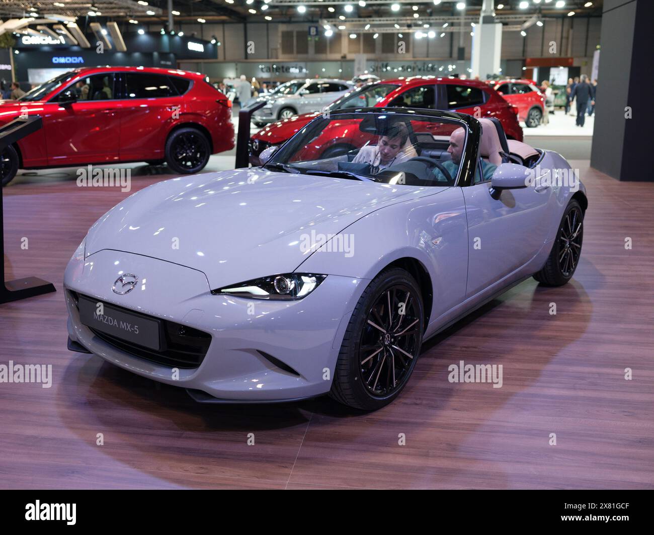 Car is exhibited at the Madrid Car Experience, the Madrid motor show ...