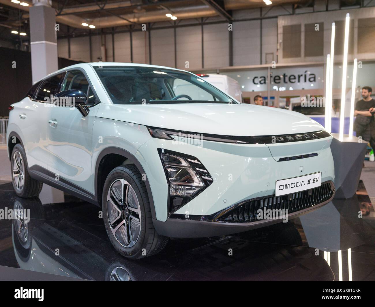 Car is exhibited at the Madrid Car Experience, the Madrid motor show ...