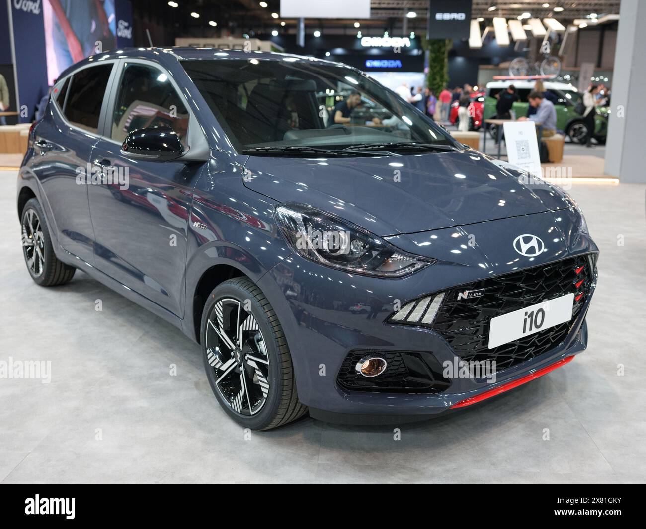Car is exhibited at the Madrid Car Experience, the Madrid motor show ...