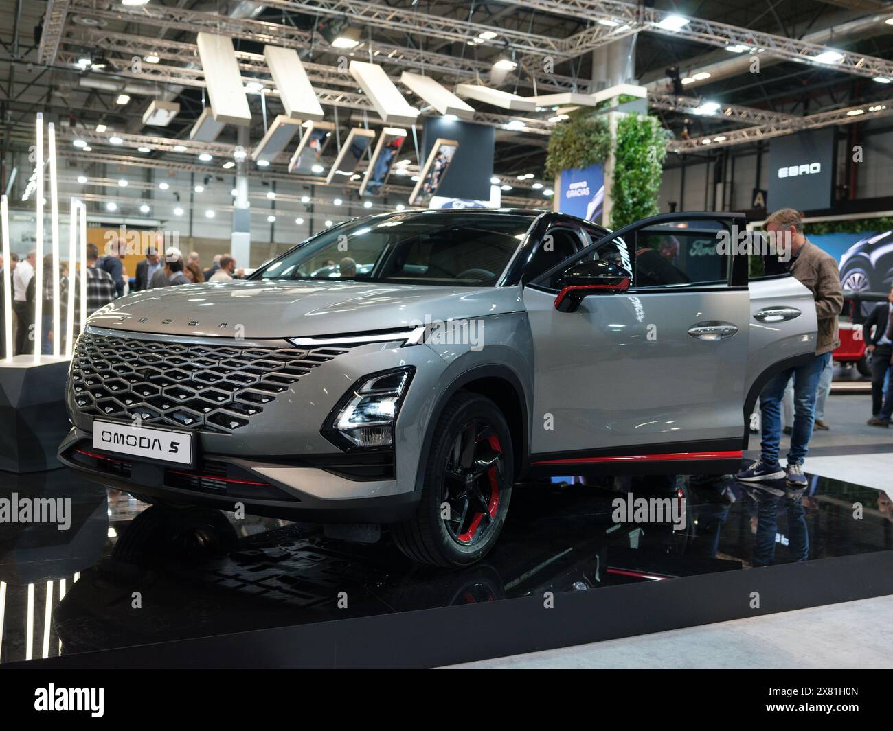 Car is exhibited at the Madrid Car Experience, the Madrid motor show ...