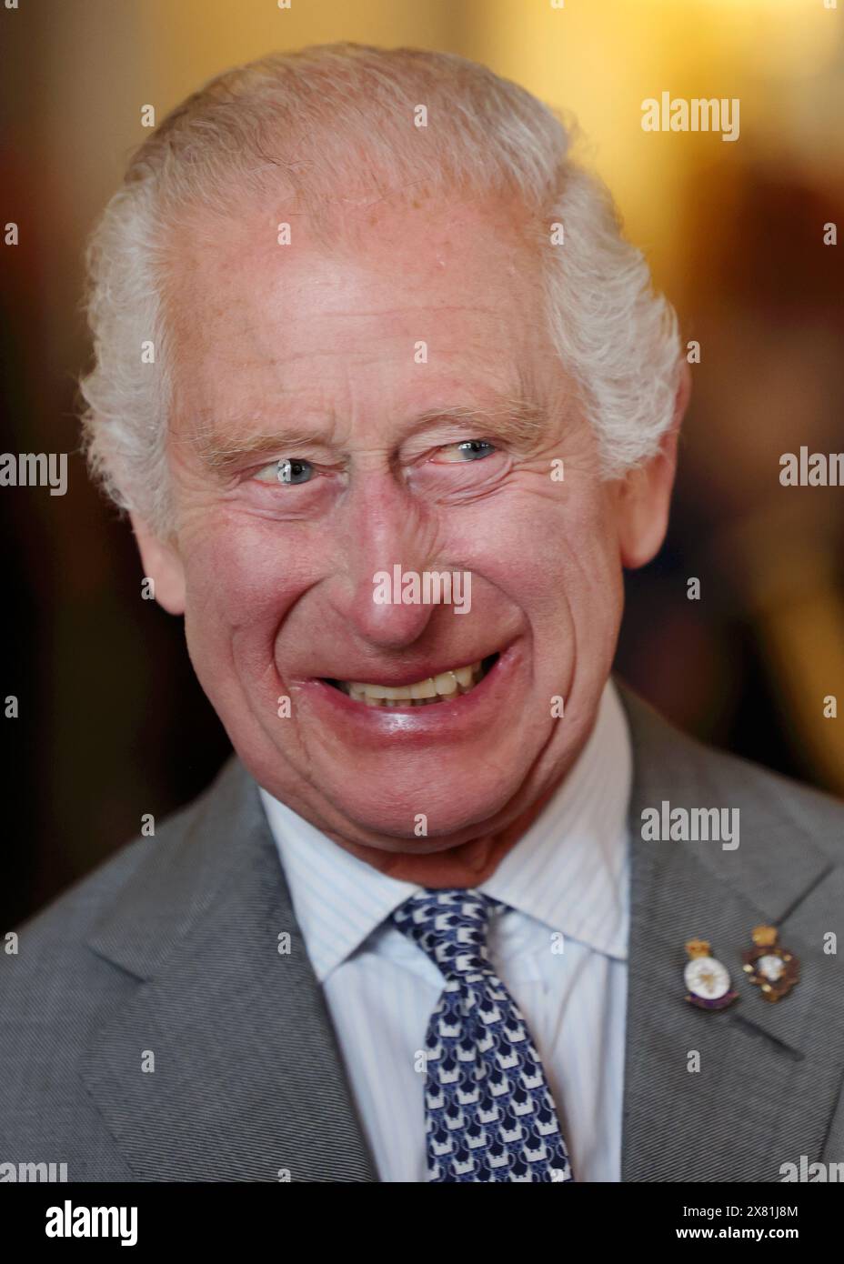 King Charles III during a reception for Prince's Trust Award 2024 ...